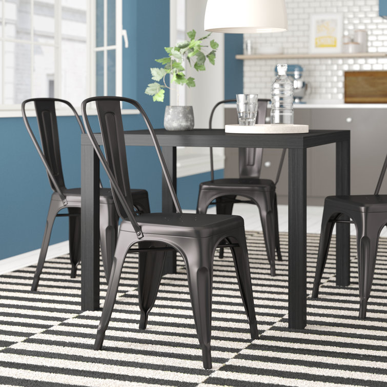 linzy metal slat back side chair